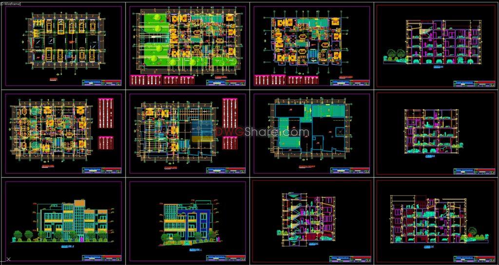 11.The Luxury Apartment Building Project AutoCAD free download | Free ...