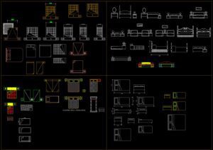 2.Beds top view and front view AutoCAD blocks free download