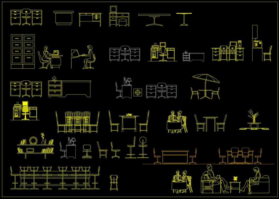 2.Office furniture front view AutoCAD blocks free download | Free Cad ...