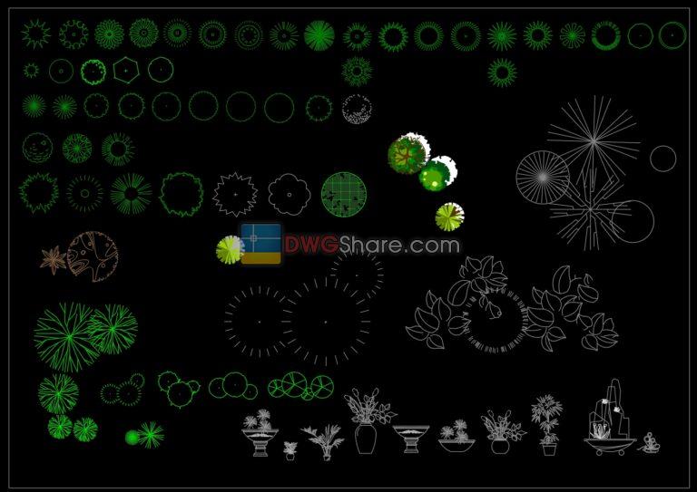 5.Tree in top view AutoCAD blocks free download