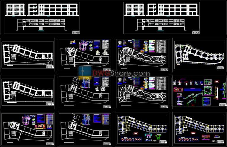 9.Full 3 storey school building project AutoCAD free download