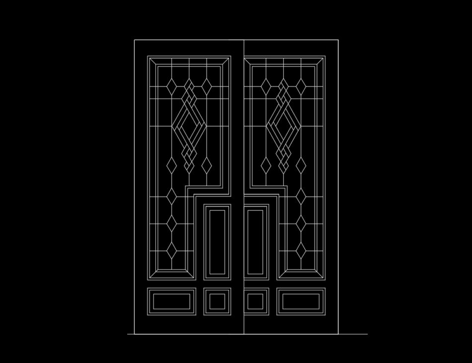 Autocad Wooden Door 5 | Free Cad Blocks, download DWG models for ...
