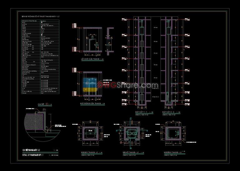 Elevator blocks detail 2d view elevation 1 | Free Cad Blocks, download ...