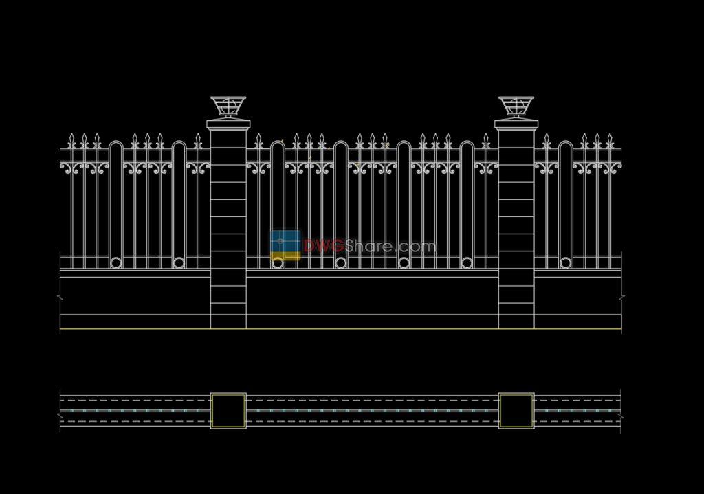 Fence design AutoCAD blocks free download 2