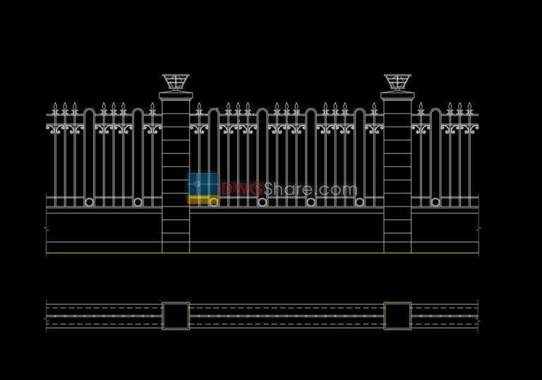 Fence design AutoCAD blocks free download 2