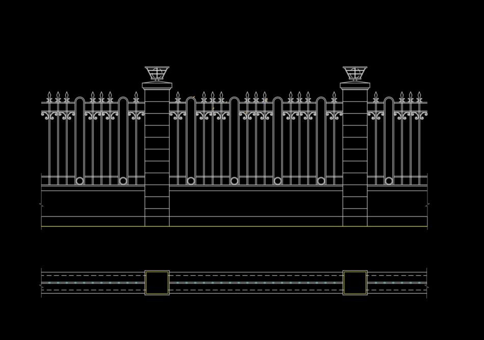 Fence design AutoCAD blocks free download 2
