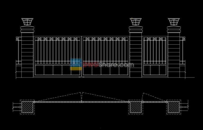 Fence design AutoCAD blocks free download 3