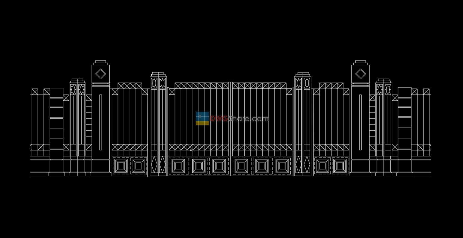 Fence design AutoCAD blocks free download 5