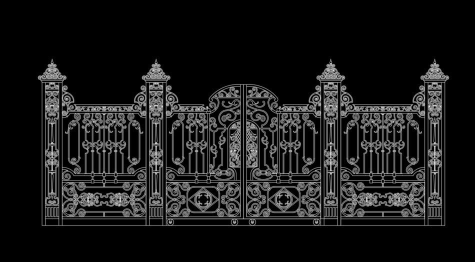 8. Fence design AutoCAD blocks free download | Free Cad Blocks ...