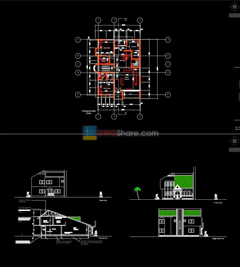 House Plan Design 13 AutoCAD File Free download
