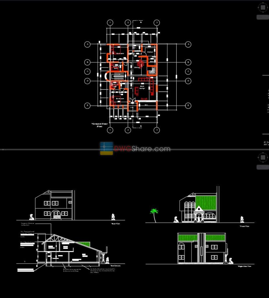 House Plan Design 13 AutoCAD File Free download