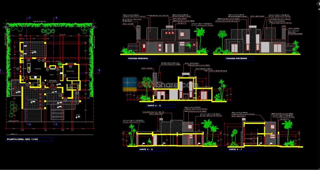 House Plan Design 5 AutoCAD File Free download