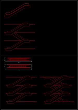 10.Download Free Cad Block of an Escalator in Plan and Elevation
