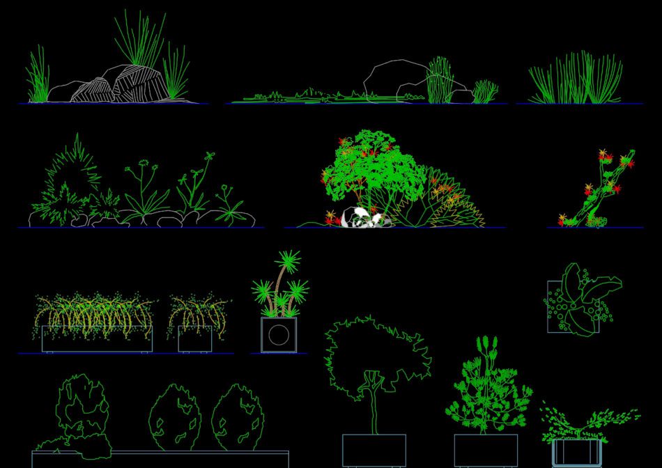 10.Trees AutoCAD blocks free download