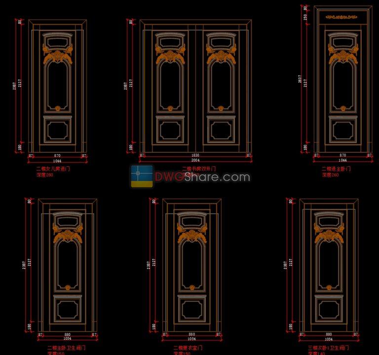 12 Different Modern Designs for Doors free download | Free Cad Blocks ...