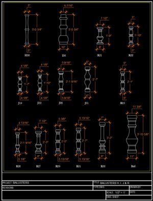 5.Standard Balusters AutoCAD file free download | Free Cad Blocks ...