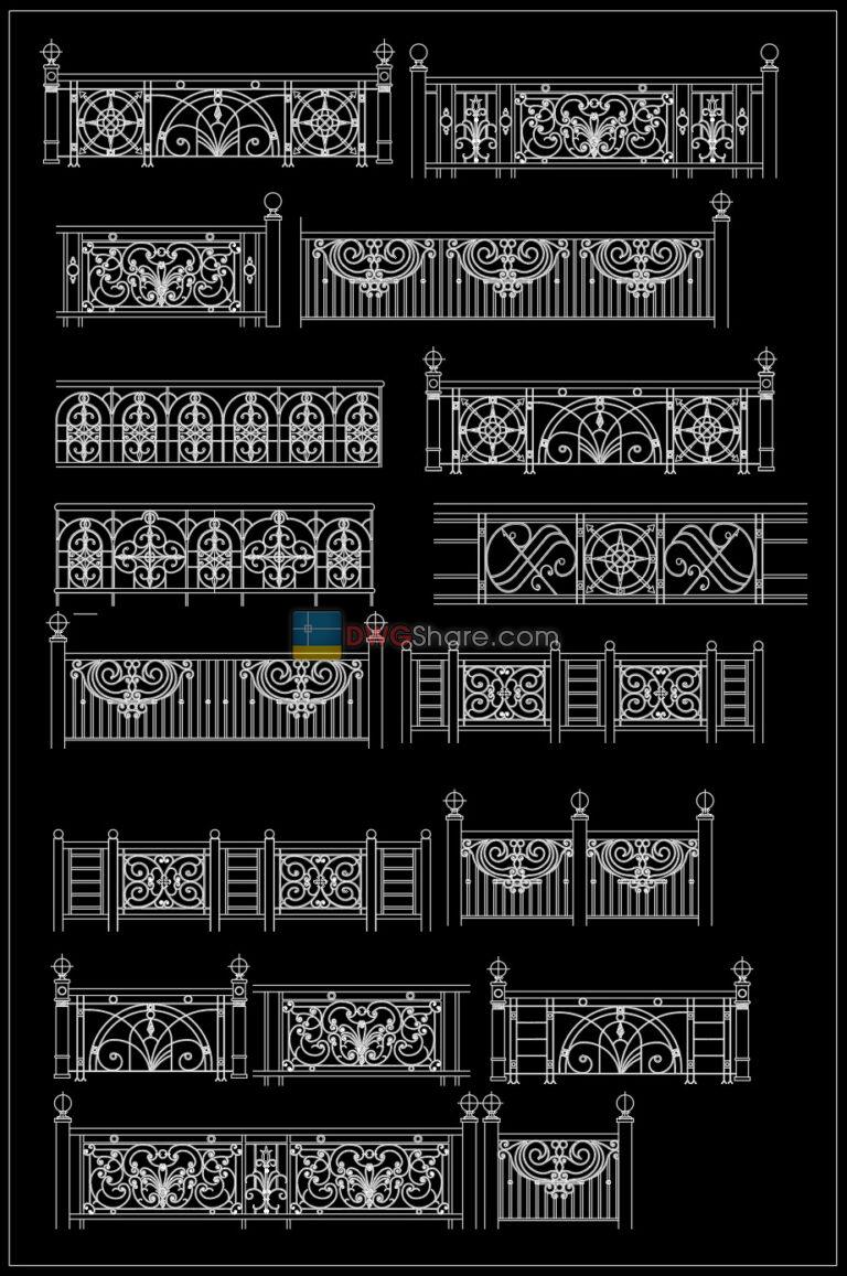 7.Classic railing AutoCAD file free download