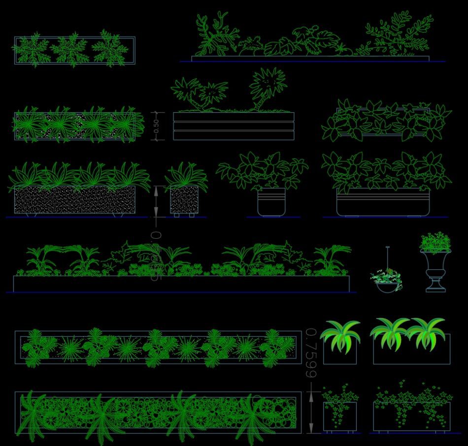 9.Trees AutoCAD blocks free download