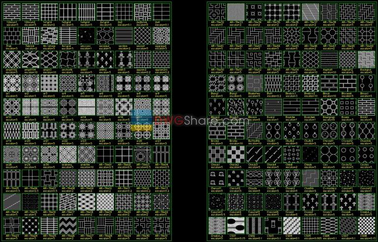 970 items free Autocad hatch patterns
