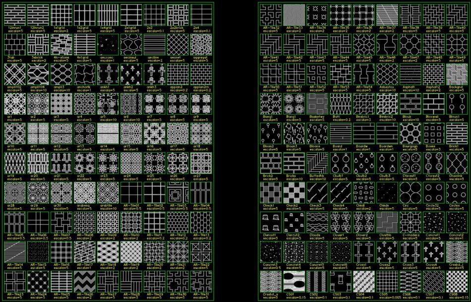 970 items free Autocad hatch patterns