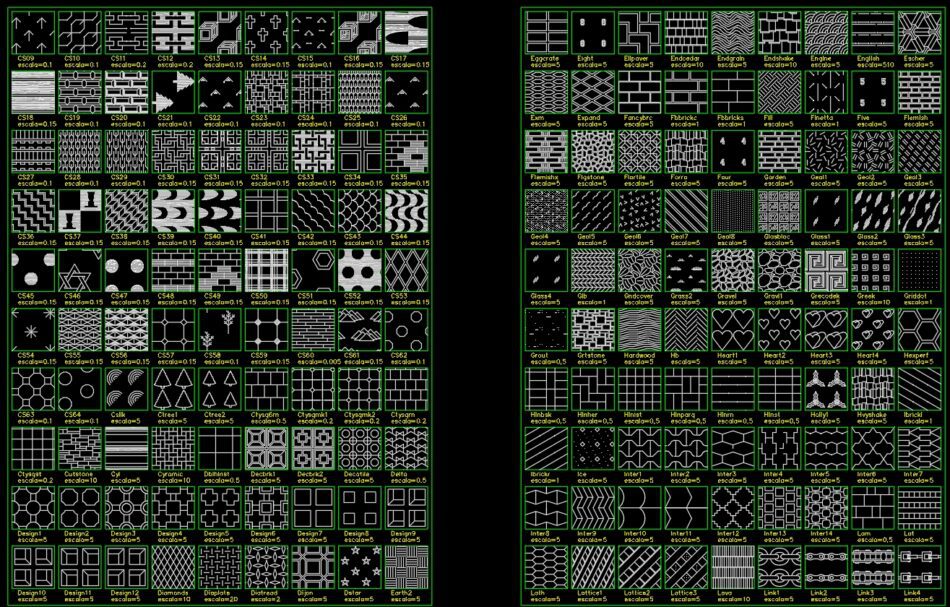 970 items free Autocad hatch patterns