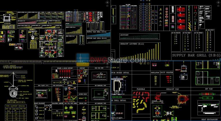 Download A Collection of AutoCAD Blocks and Details for HVAC Design.