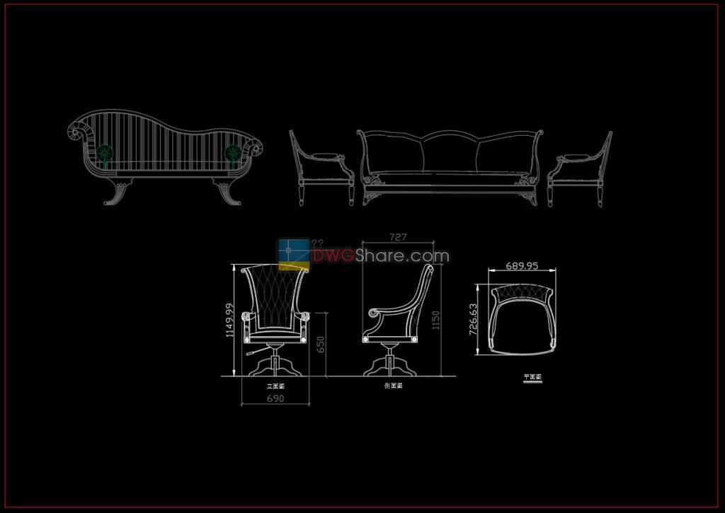 4.Classic Furniture CAD Blocks free download