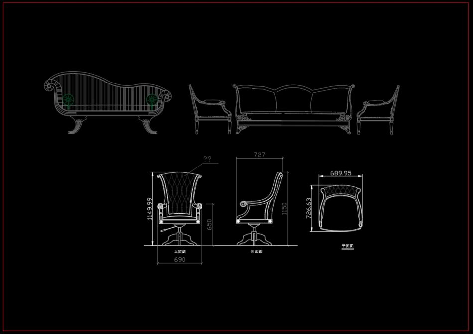 4.Classic Furniture CAD Blocks free download
