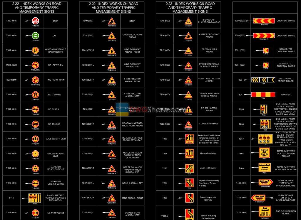 6.Road Signs Traffic Manual DWG Drawing free download | Free Cad Blocks ...