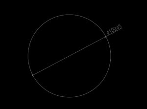 DimDiameter command in CAD