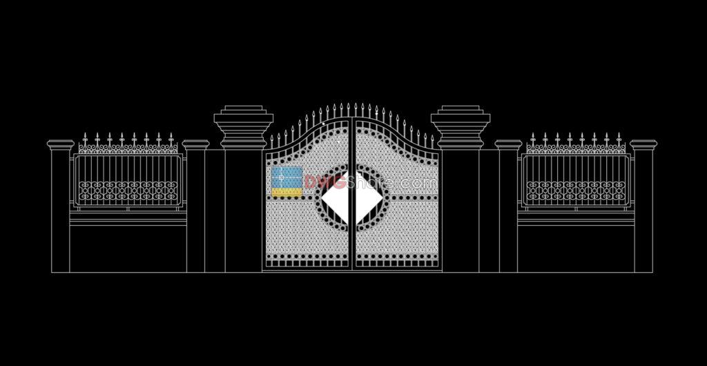 16. Gate design AutoCAD blocks free download