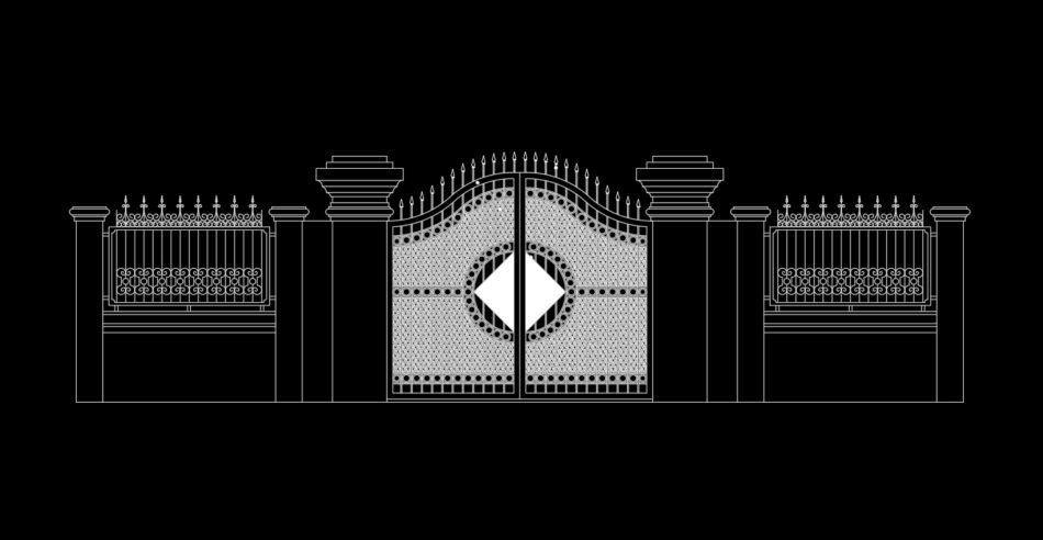 16. Gate design AutoCAD blocks free download