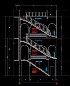 14.Classic Stair, Railing AutoCAD Blocks free download