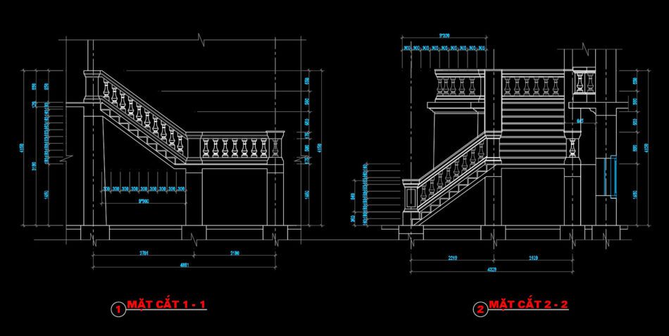 14.Classic Stair, Railing AutoCAD Blocks free download