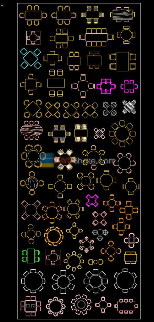 16.Dining table and chairs Cad Blocks free download | Free Cad Blocks ...