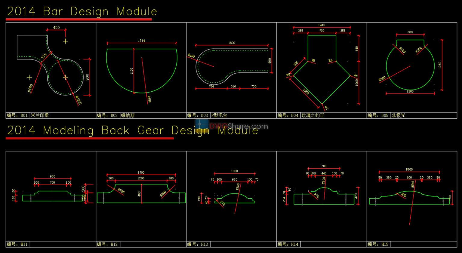 8.Bar Design Module AutoCAD blocks free download