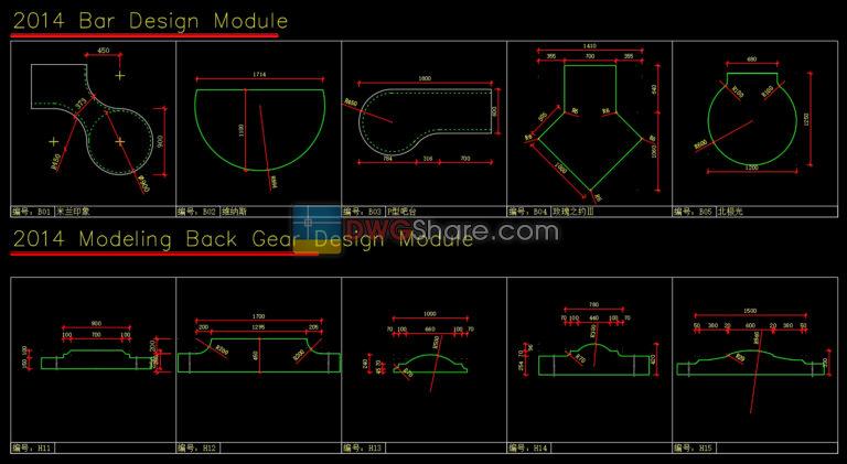 8.Bar Design Module AutoCAD blocks free download