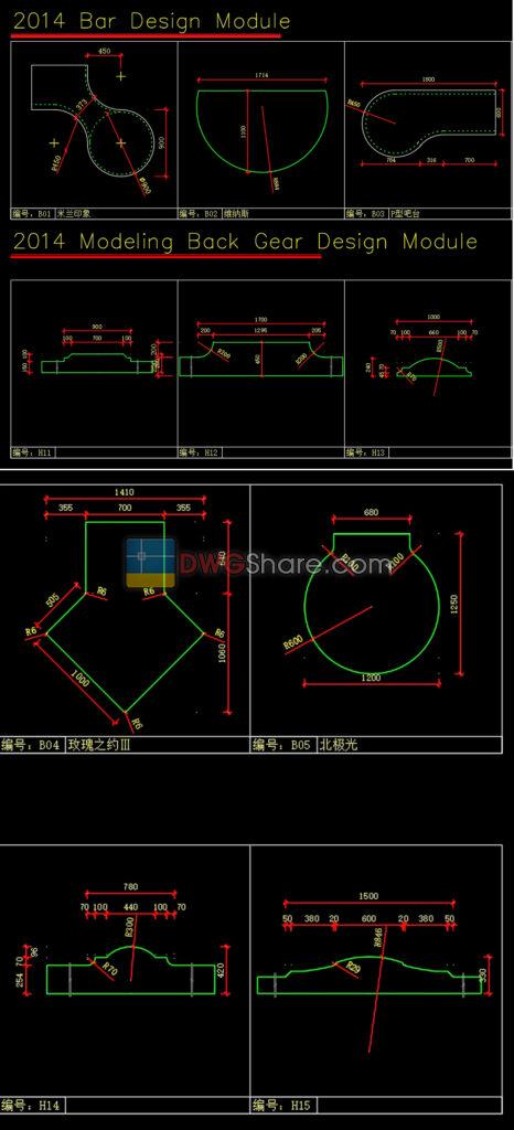 8.Bar Design Module AutoCAD blocks free download