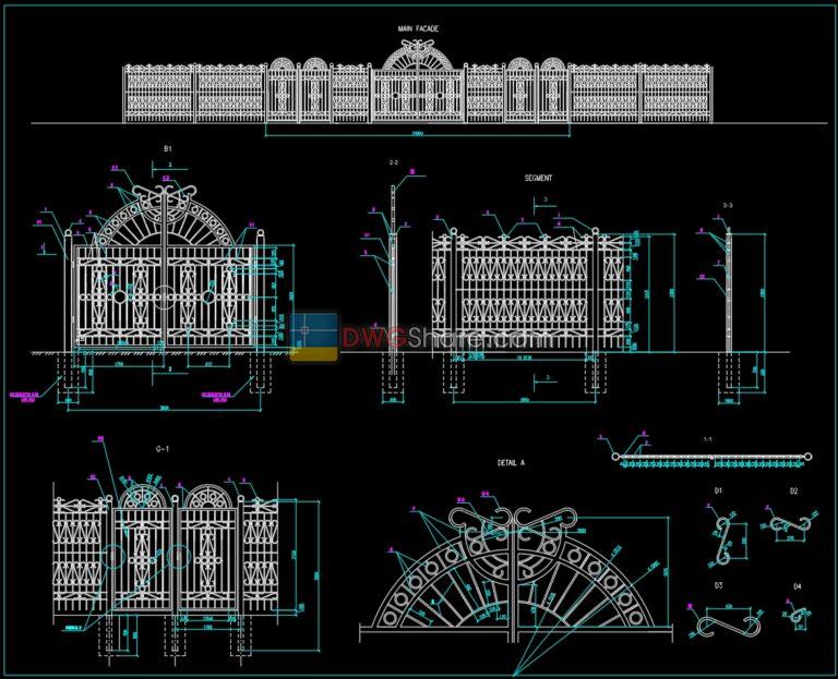 22.Gate design AutoCAD blocks free download | Free Cad Blocks, download ...