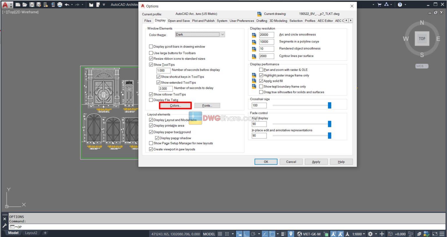 Change background color for Layout in AutoCAD | Free Cad Blocks ...