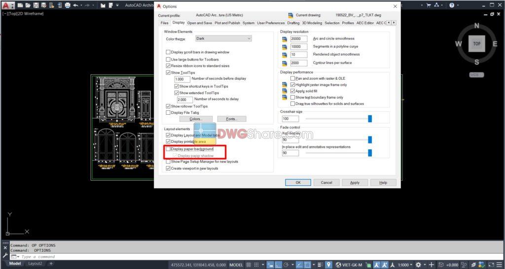 Change background color for Layout in AutoCAD | Free Cad Blocks ...