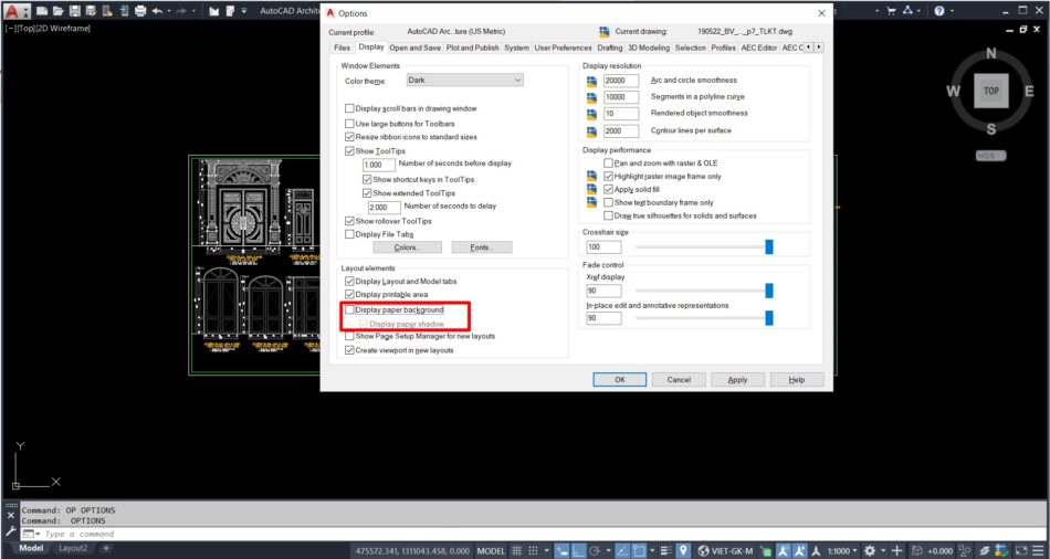 Change background color for Layout in AutoCAD | Free Cad Blocks ...