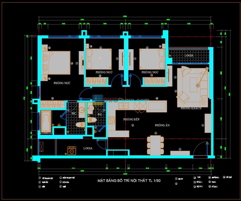 45.Apartment Plan Design AutoCAD File Free download