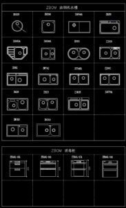 10.Gas cooker, Induction cooker, Kitchen hood AutoCAD blocks free download