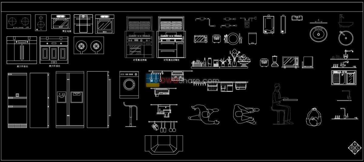 11.Other Kitchen Accessories AutoCAD blocks free download