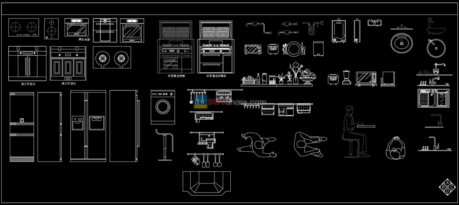 11.Other Kitchen Accessories AutoCAD blocks free download