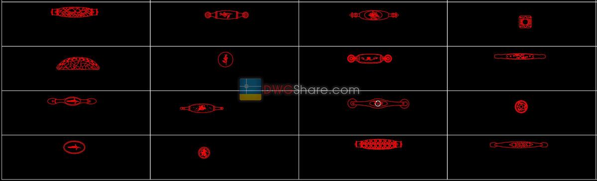 12.Cabinet Hardware AutoCAD blocks free download