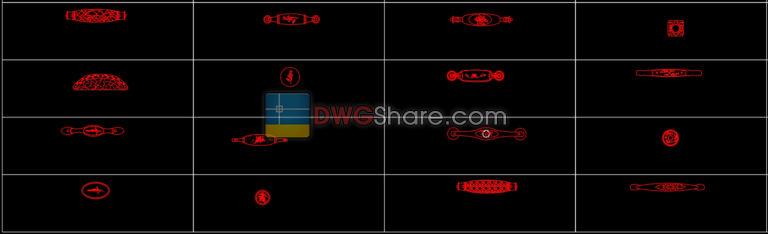 12.Cabinet Hardware AutoCAD blocks free download