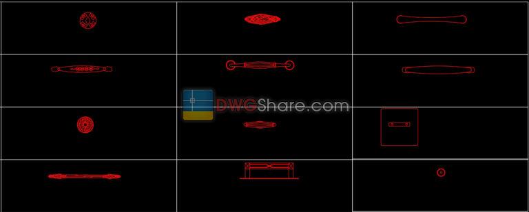 12.Cabinet Hardware AutoCAD blocks free download