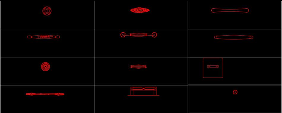 12.Cabinet Hardware AutoCAD blocks free download